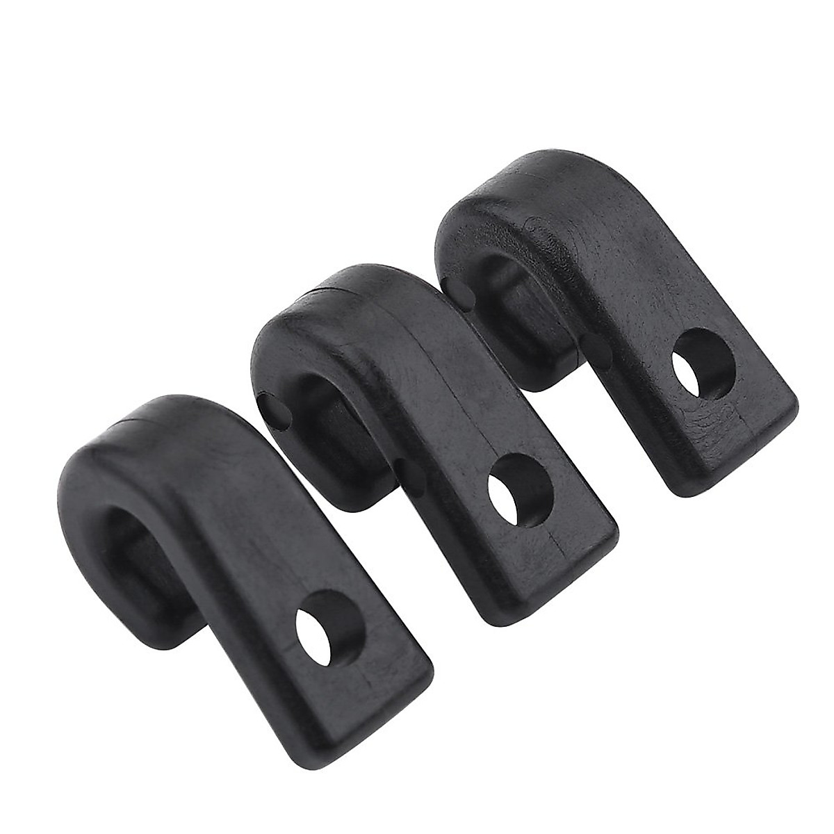 POCREATION Lashing Hook, 25 pcs J Hook Kayak Bungee Cord Black Nylon Lashing Hook for Canoe Boat Accessory