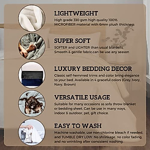 allecalm Fleece Bed Blanket King Size Lightweight Soft Warm Comfortable Cozy Fuzzy Plush Blanket for All Season for Bed, Sofa, Couch, Travel, Camping, Gift, 108x90 inch, Brown Tan