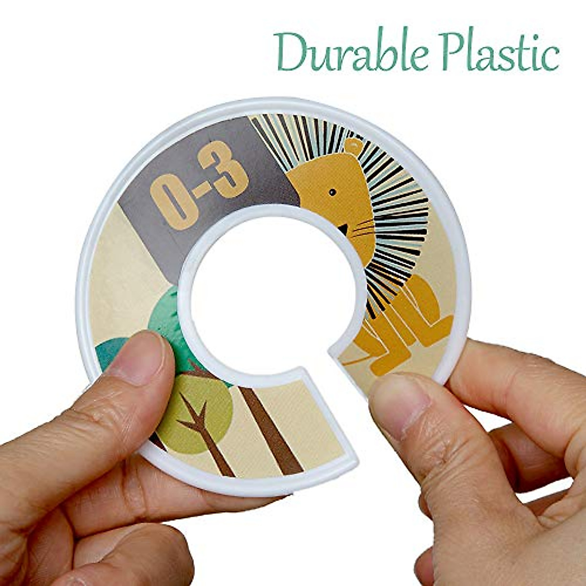 Baby Nest Designs Closet Dividers for Baby Clothes, 7X Unisex Baby Clothing Size Age Dividers from Newborn Infant to 24 Months,Closet Organizer, Nursery Decor & Baby Gift (Animal)