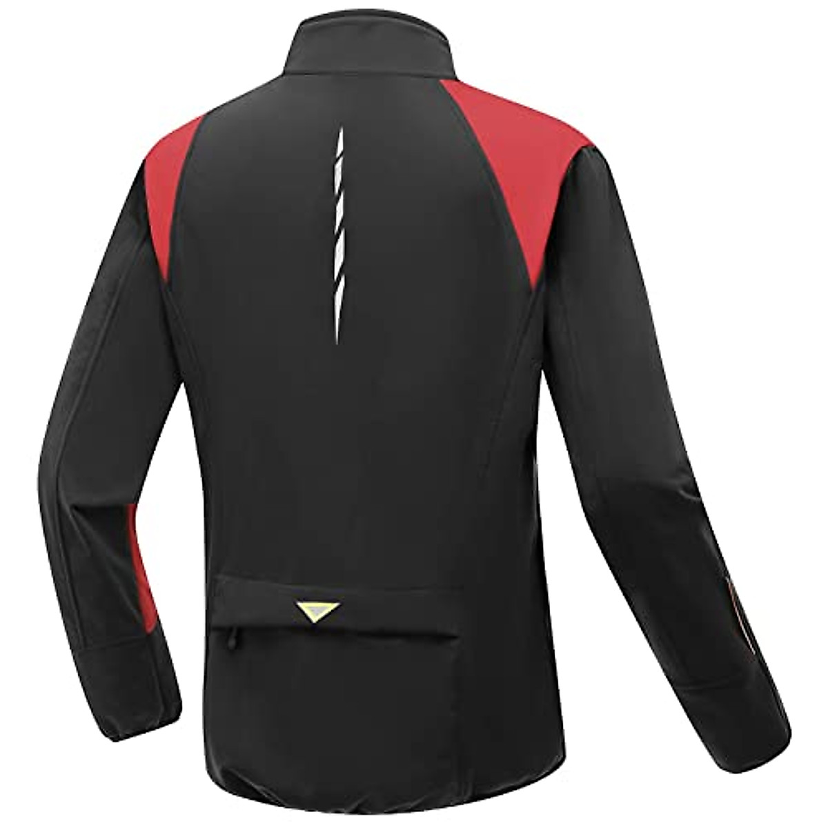 Wantdo Men's Winter Cycling Thermal Jacket Warm Soft Shell Windproof Running Jacket Waterproof Fleece Windbreaker Reflective