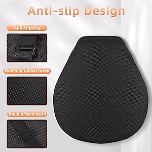 FQMY Motorcycle Gel Seat Cushion with Seat Pad Sunshade Cover, Large 3D Honeycomb Motorcycle Seat Cover, Breathable Shock Absorption Reduces Motorcycle Gel Seat Pad for Comfortable Long Rides