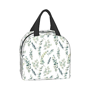 Giwawa Sage Insulated Lunch Bag for Women Green Leaf Reusable Lunch Box Freezable Cooler Thermal Waterproof Tote Bag for Women Work Camping Travel Fishing Picnic