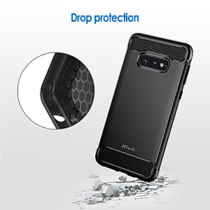 JETech Slim Fit Case for Samsung Galaxy S10e, Thin Phone Cover with Shock-Absorption and Carbon Fiber Design (Black)
