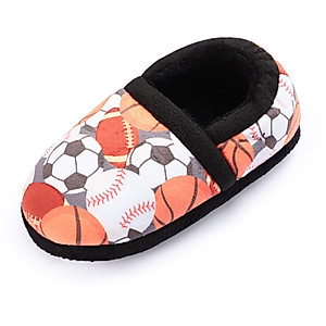 Boys Home Slippers Kids Warm Bedroom Slippers Fur Lined Winter Indoor Shoes (Toddler/Little Kid/Big Kid)