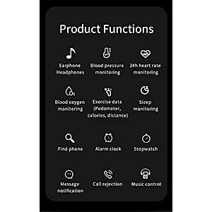 Alliget Smart Watch with Earbuds for Android iPhone, Fitness Tracker with Blood Oxygen Heart Rate Sleep Monitor, 2 in 1 Bluetooth Long Time Standby Sports Watch for Men Women