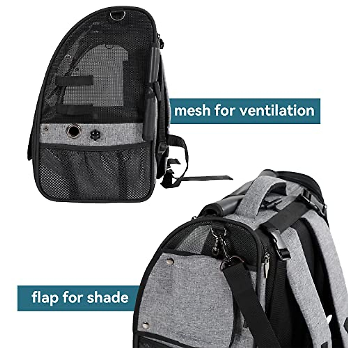 Petsfit Bird Carrier Medium Size with Stainless Steel Bowl, Parrot Backpack Includes Slide Tray for Easy Cleaning, 13" x 10" x 16"