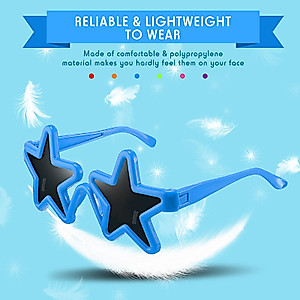 Frienda 24 Pairs Kids Star Sunglasses Neon Star Sunglasses Star Glasses for Summer Beach Pool Birthday Party Favors(Multicolor)