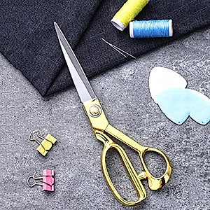 10" Sewing Scissors,Heavy Duty Tailor Scissors Shears for Fabric,Leather,Raw Materials,Dressingmaking,Altering-Professional Upholstery Shears for Dressmakers Students Office Crafting
