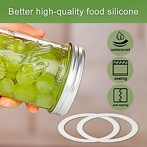 Anjmd 10 Pack Wide Mouth Silicone Sealing Rings Gaskets 86 mm Mason Jar Silicone Gaskets Replacement Rubber Gasket Seals Silicone Jar Seals for Mason Glass Jar Container