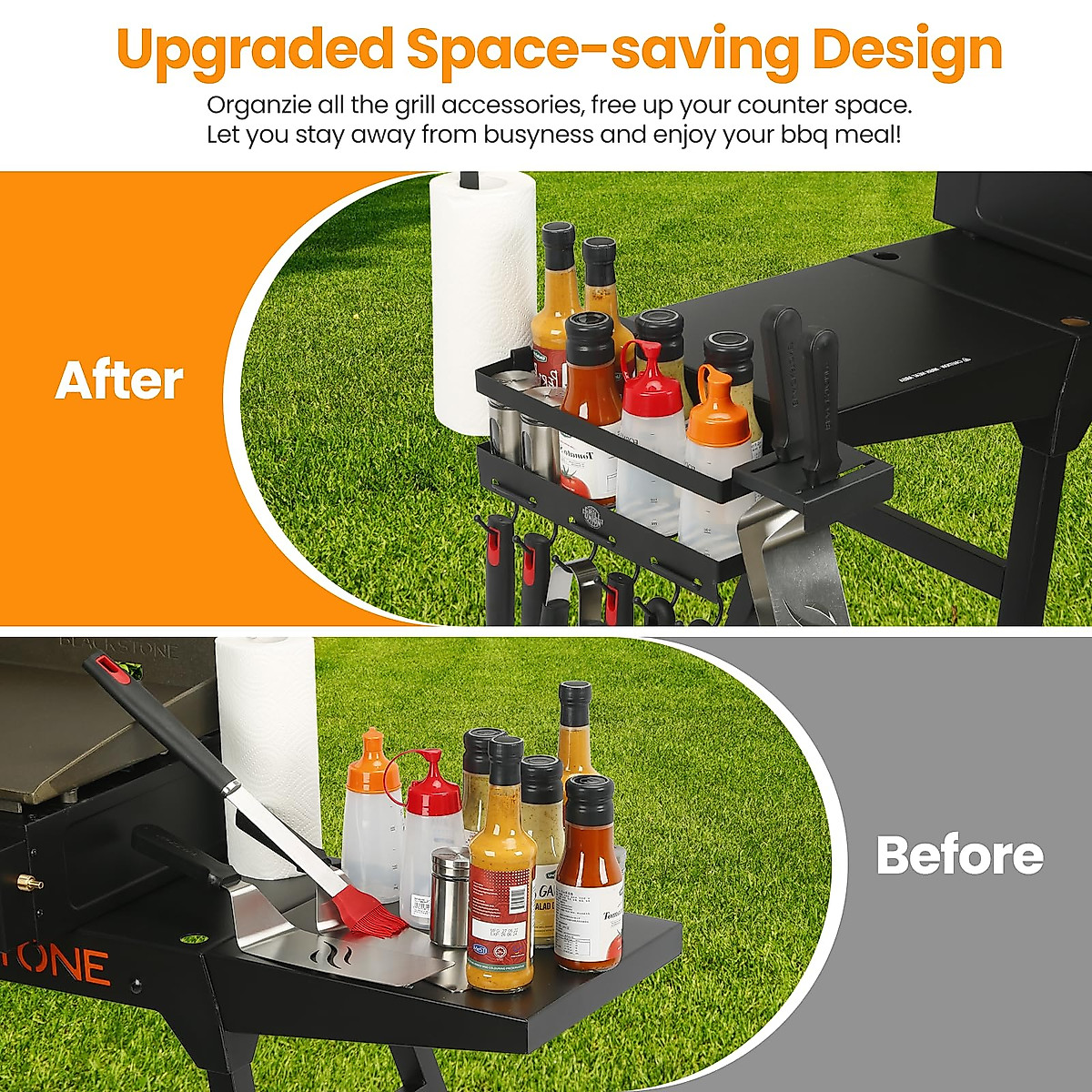 Blackstone Griddle Caddy - Space Saving Grill Accessories Tool Holder, BBQ Accessories Organizer Box for 17"/22"/28"/36" Griddle