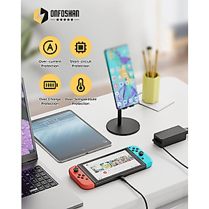 USB C Charger for Nintendo Switch, 45W AC Adapter Cable for Switch Lite/OLED/Steam Deck/TV Dock Mode, Power Supply Cord for Tablets/MacBook Pro/iPad/Laptop 15V 3A Fast Charging