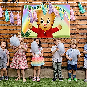 Cute Tigers Party Decoration Backdrop Banner Cartoon Tiger Photography Background 5x3Ft for Tiger Themed Kids Girls Boys Birthday Decor Baby Shower Party Supplies