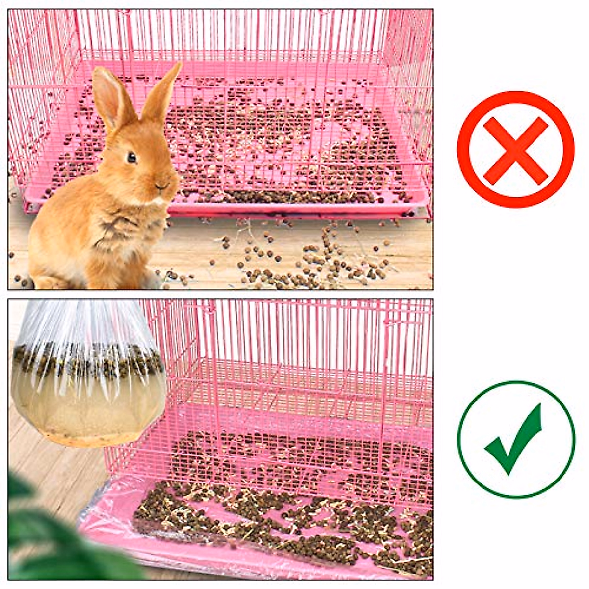 QBLEEV 20 pcs Disposable Small Animals Cage Liner for Parrots Rabbits Guinea Pigs Chinchilla，Hamster Bunny Pet Cage Tray Plastic Filmy Cover， Pet Cage Mat to Replace Diaper，Durable and Water-Tight