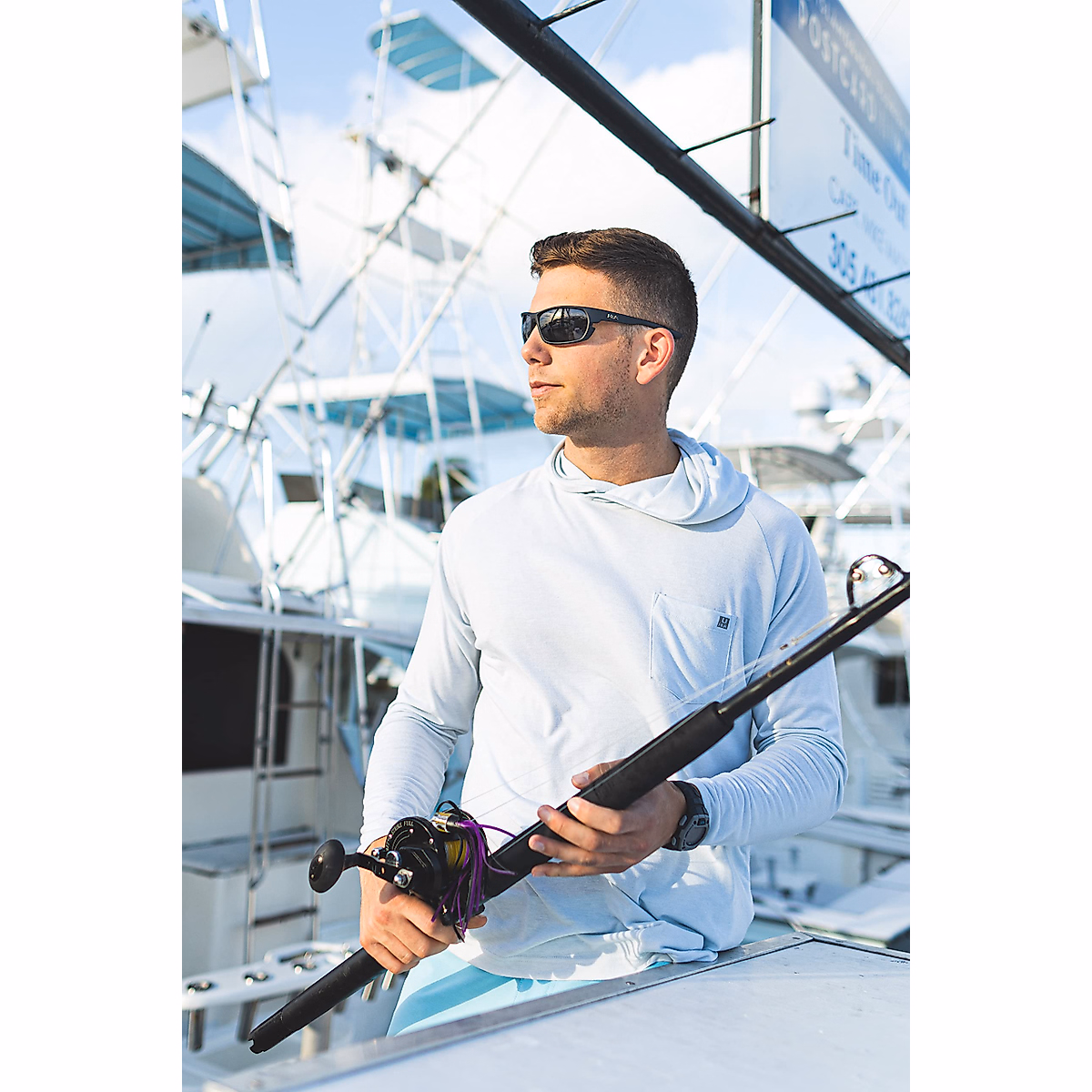 HUK, Polarized Lens Eyewear with Performance Frames, Fishing, Sports & Outdoors Sunglasses Oval, (Spearpoint) Gray/Matte Black, Medium/Large