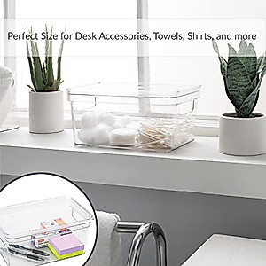 Simplify Small, Super Clear Lidded Storage Bin