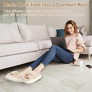 SOSUSHOE Womens Slippers House Slippers for Woman Fuzzy Slippers Platform Slippers Slippers for Women Indoor Fluffy,Grey