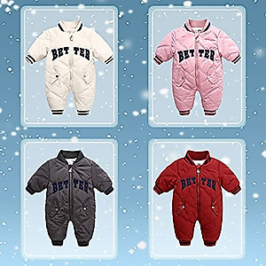 XIFAMNIY Baby Snowsuit Winter suits Coat Outwear Hooded Footie for Toddler Girls and Boys