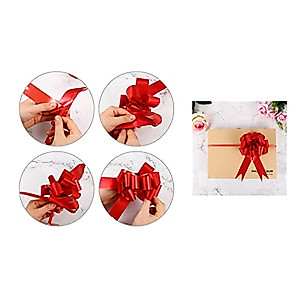 30 Pcs 4.7inches Red Satin Ribbon Pulled Bows Ribbon Bow Gift Wrapping Pull Bows with Ribbon Wedding Gift Baskets Bow,for Gift Wrapping Christmas,Wedding,Valentine's Day,Present Decoration (Red)