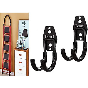 2Pcs Telescoping Wall Mount Ladder Hooks, Folding Step Stool Wall Mount Hooks, Household Engineering Ladder Hanger, Telescoping Ladder Hanger, for Garage or Shed Display & Storage Ladder Tool