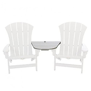 Original Pawleys Island Tete - A -Tete Table Connector for Adirondack Chairs, Eco-Friendly Durawood, Stainless Steel Hardware, Fit N Finish, Umbrella Hole, Handcrafted in The Carolinas (Pawleys Green)