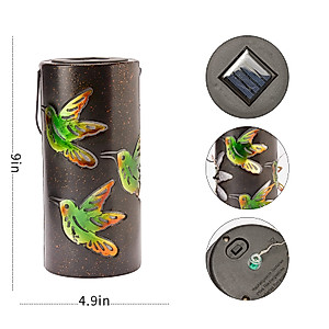 Outdoor Solar Lanterns, Waterproof Hanging Table Rattan Lights for Patio, Solar Nature Lantern Lamp with Edison Bulb for Pathway Garden Porch Yard Home Decor Black