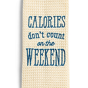 DEMDACO Calories Don't Count Extra Long Cotton Blend Over The Shoulder Kitchen Towel Boa