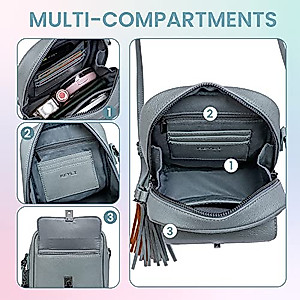 Keyli Crossbody Cell Phone Bags for Women Fashion Casual Leather Small Crossbody Purse Double Zipper waterproof Anti-theft Shoulder Bag Handbag Satchel Wallet with Card Slots Tassel Blue