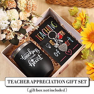 Didaey 48 Pcs Teacher Appreciation Gift Bulk Thank You Teacher Gift for Women 12 oz Wine Tumbler Coffee Mug with Straw Lid Mini Notepad Keychain for Teacher Appreciation Retirement Gifts(Multicolor)