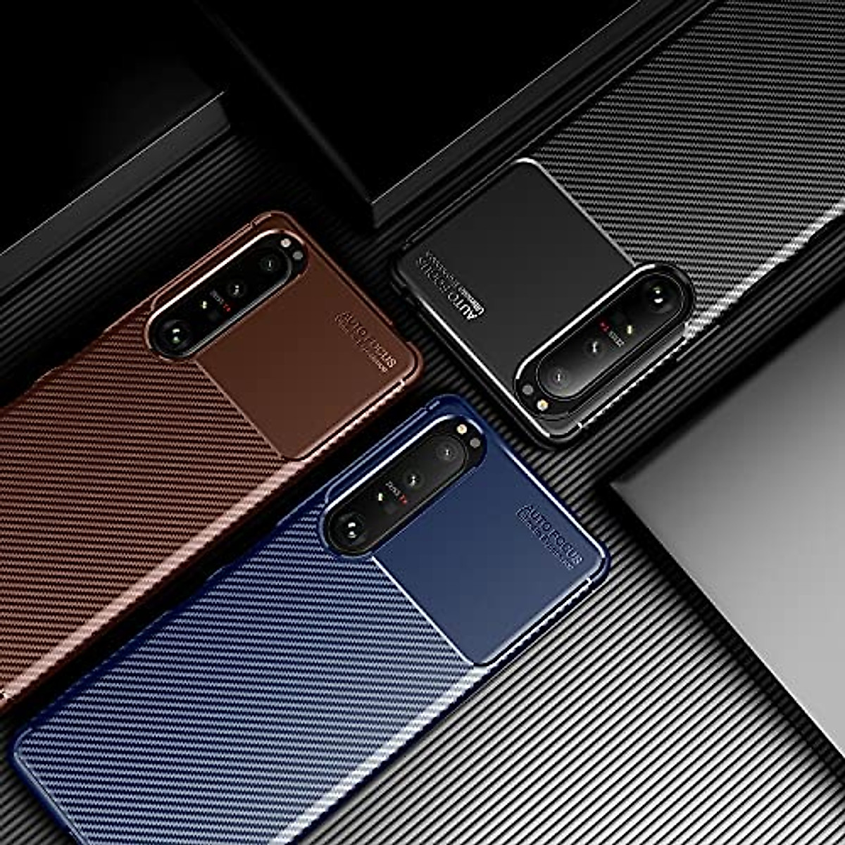 Soft TPU Bumper Flexible Case for Sony Xperia 1 III, Slim Fit Shock Absorption Carbon Fiber Texture Bumper Case Cover for Sony Xperia 1 III