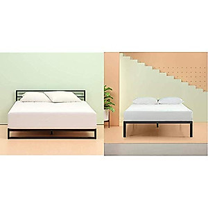 Zinus Set, Queen 12 Inch Green Tea Memory Foam Mattress and Mia Platform Bed Frame / Mattress Foundation