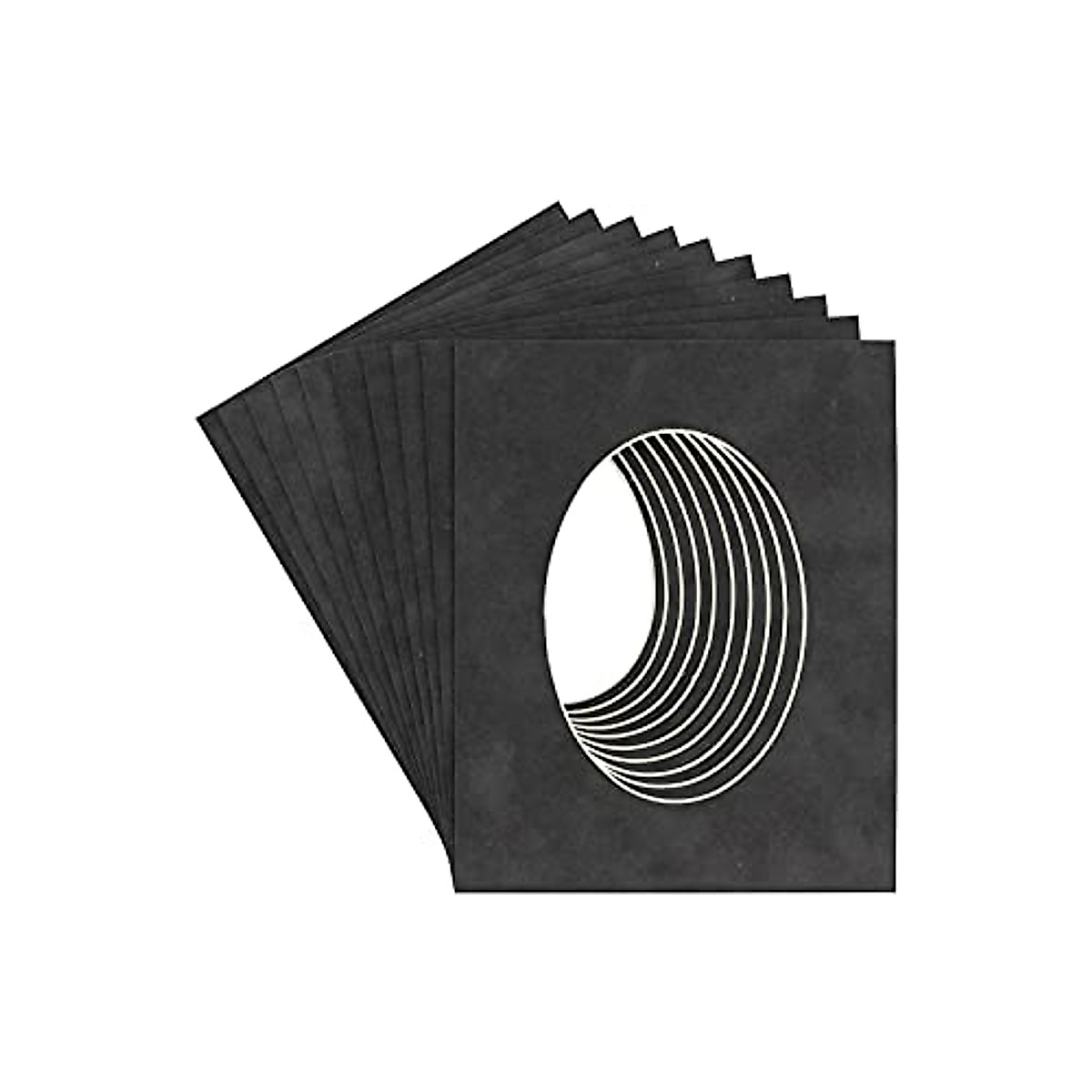 CountryArtHouse Dark Grey Suede Acid Free 16x20 Oval Picture Frame Mat with White Core Bevel Cut for 13.5x17 Pictures - Fits 16x20 Frame - Pack of 10 Matboards