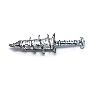 CONFAST Zinc Self-Drilling Drywall/Hollow-Wall Anchor Kit with Screws, 200 Pieces (100 Anchors+100 Screws) Includes #8 Anchors with Screws (Metal)