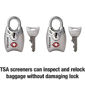 Master Lock 4689T TSA Approved Keyed Lock, 2 Pack, Colors May Vary