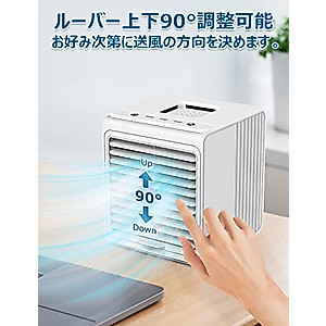 Breezewell Evaporative Air Cooler, 2000mAH Battery Powered Small Room Cooler w/Humidifier