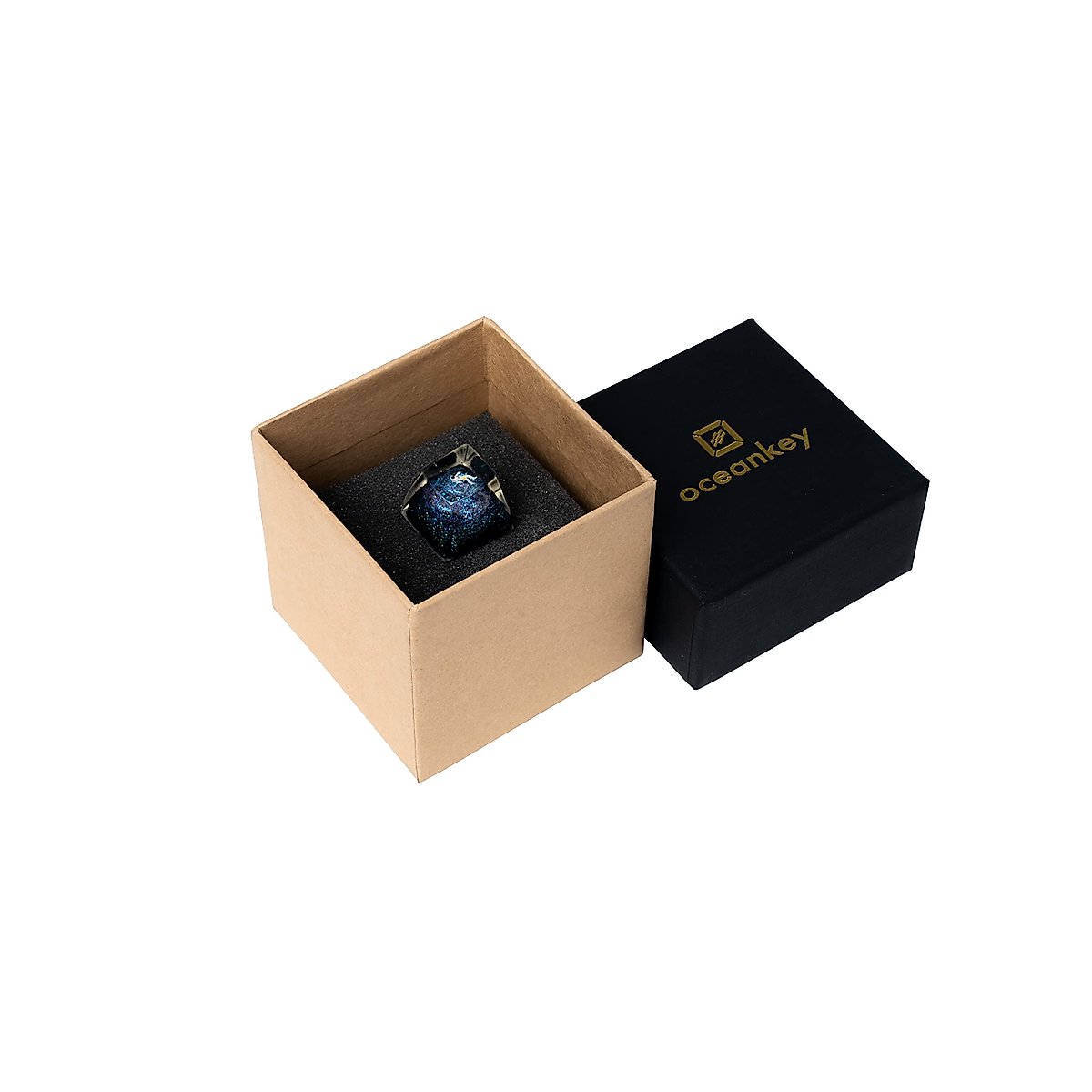 Ocean Key Artisan Keycap for DIY Replacement Handmade Resin Keycap Interstellar Resin Keycap for Switch Gaming, Cherry MX Mechanical Keyboards (Yellow)