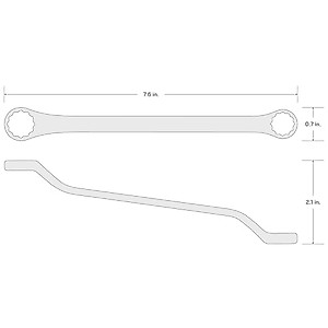 TEKTON 3/8 x 7/16 Inch 45-Degree Offset Box End Wrench | WBE23310