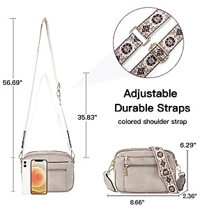 Telena Crossbody Purse for Women Small Crossbody Bags Trendy Vegan Leather with Adjustable Shoulder Strap Grey