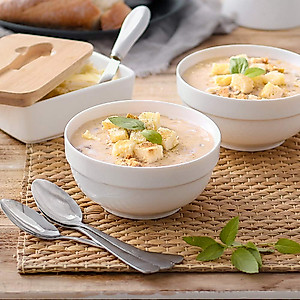 DOWAN 22 Ounce Soup Bowls Cereal Bowls, Porcelain Bowls for Kitchen, White Bowls Set for Cereal, Soup, Rice, Dessert, Oatmeal Breakfast, Set of 4,White