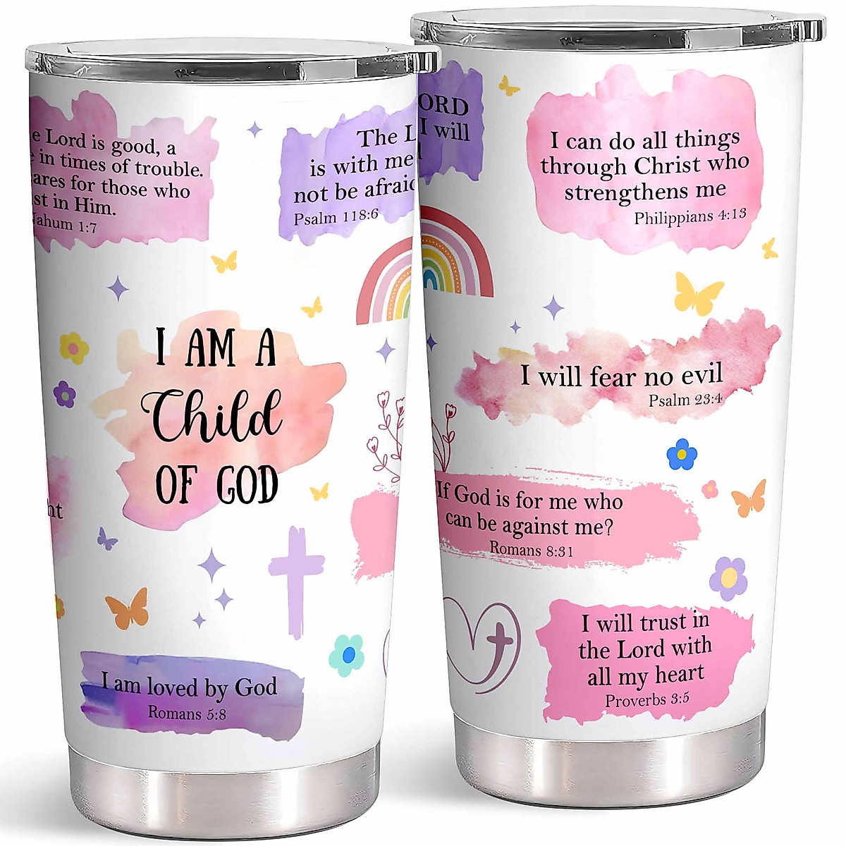 WIPI Christian Tumblers for Women With Sayings, Inspirational Gifts for Women Men Friends Family and Loved Ones, Bible Verse Tumbler 20 Oz, Christian Easter Gifts for Kids and Adult