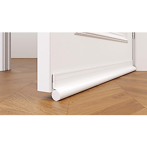 McDILS Under Door Draft Blocker White - Door Draft Stopper 32 to 38 inches - Weatherproofing Door Seal Strip - Draft Stopper for Bottom of Door - Noice Reduction Sound Proof Door Draft Blocker White