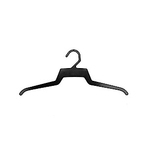 NAHANCO 2158 Plastic Shirt/Blouse Hangers, 18", Black (Pack of 500)