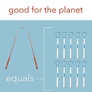 Bäst Tongue Scraper • 100% Copper (1 Pack) Premium Tongue Cleaner • Improve Oral Health • Ayurvedic Cleaning Tool