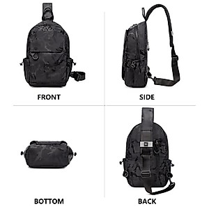 CANTLOR Men Small Sling Bag Crossbody Backpack Travel Daypacks Chest Pack Lightweight Outdoor Shoulder Bag One Strap
