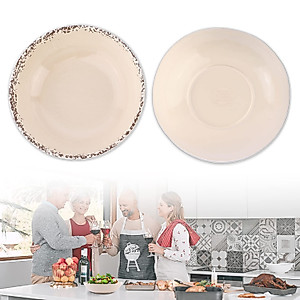 lok-osemile Gourmet Art Crackle8.1 Melamine Salad/Pasta/Soup Bowl - Ivory 32oz - Set of 4