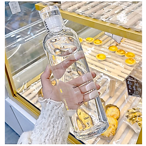 Glass Ins Creative Girls Water Bottle Glass Cups High Sense Japanese Style Drinking Bottle Glass Scale Cups Milk Juice Cute Water Bottle with Time Scale