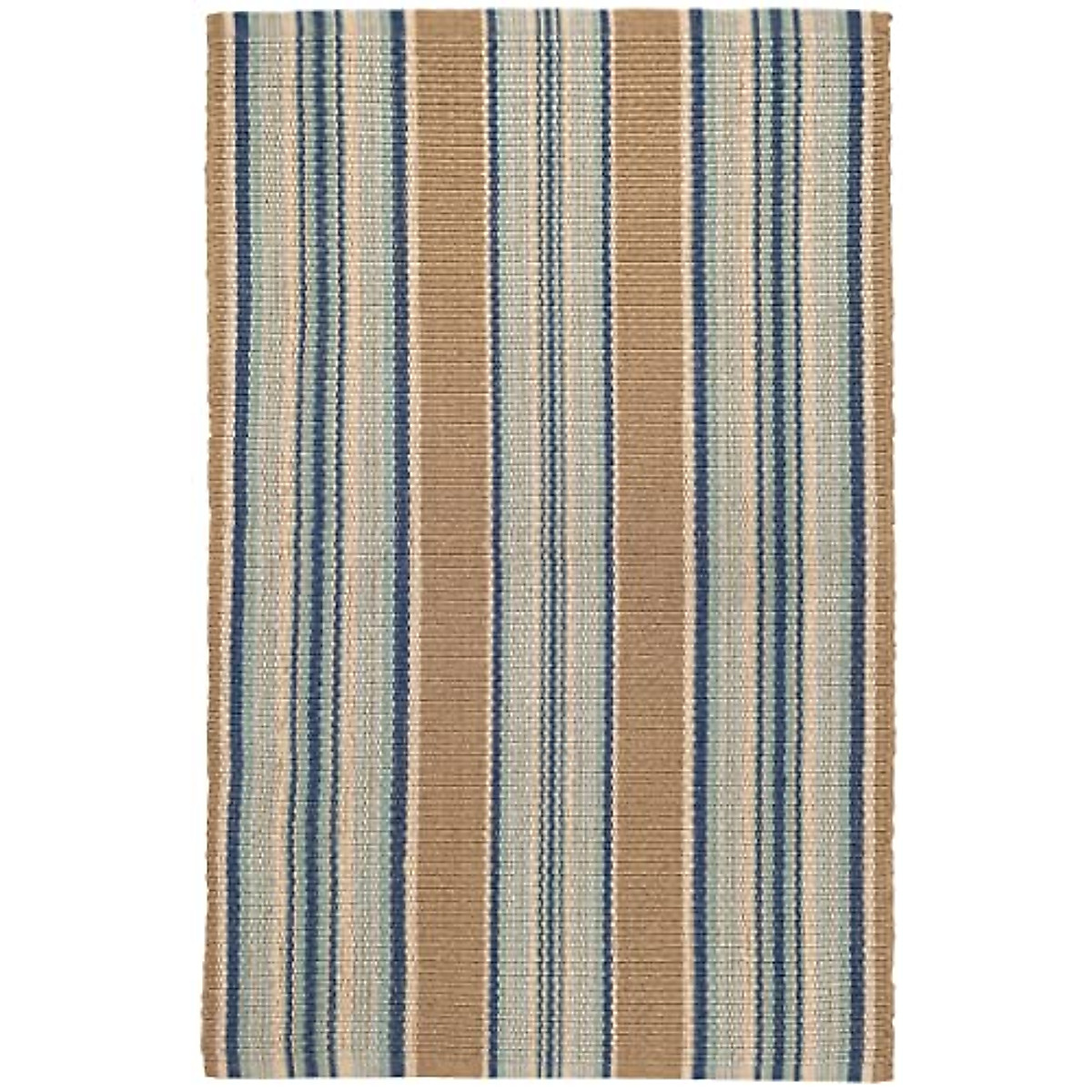 Dash and Albert Blue Heron Cotton Area Rug - 2' x 3' Blue Stripe Handwoven Accent Rug - Durable, Lightweight, High Traffic Areas Hallway, Bedroom, Stairs