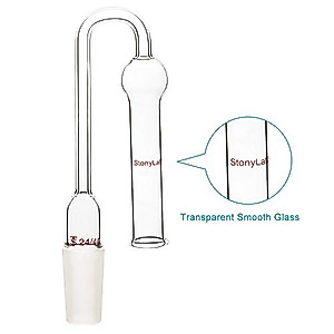 stonylab Glass U-Shaped Drying Tube, Borosilicate Glass 360 Degrees Bent Drying Tube with Inner 24/40 Standard Taper Joint for Organic Synthesis Chemistry Laboratory Lab Supply