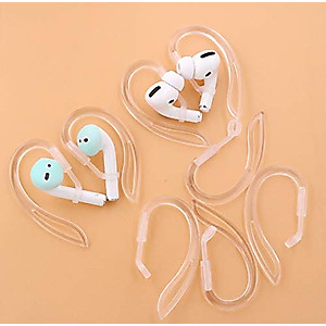 2 Pairs Ear Hooks Compatible with AirPods 3 2 1 and Pro 2 Pro, 360° Rotation Adjustable Length Anti-Slip Sport Outdoor Earhooks Tips Holder Compatible with AirPods Pro 2 Pro and 1 2 3 - Translucent