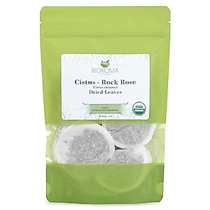 Pure and Organic Biokoma Cistus - Rock Rose (Cistus incanus) Dried Leaves Tea 40 Bags 2oz In Resealable Moisture Proof Pouch