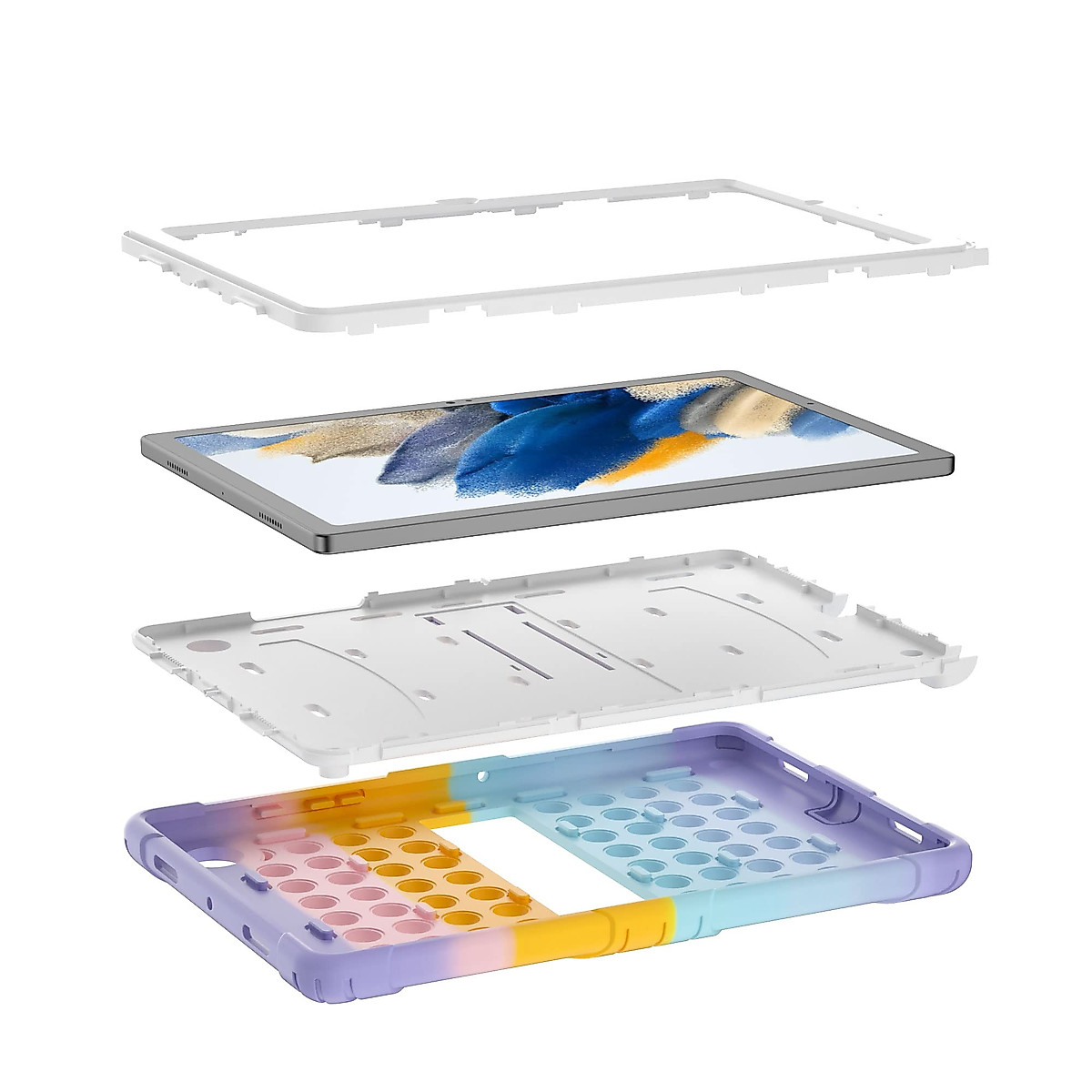 XZC Samsung Galaxy Tab A8 Case 10.5'' 2022 (SM-X200/X205/X207) Heavy Duty Shockproof Push Pop Cover with Pencil Holder/Carrying Shoulder Strap (Samsung Galaxy Tab A8 10.5 Inch 2022)